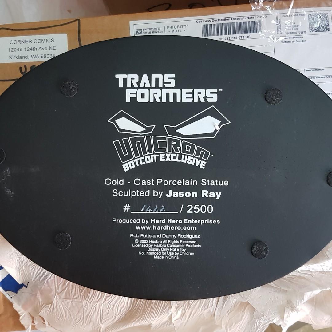 Hard Hero Transformers Unicron Cold Cast Porcelain Bust Statue BOTCON ...