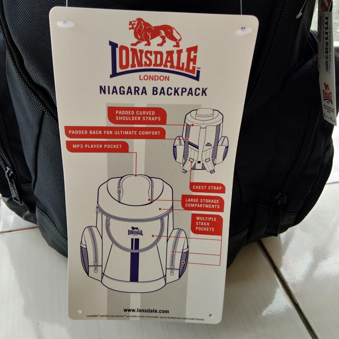 Lonsdale Niagara Backpack, Men's Fashion, Bags, Backpacks on Carousell