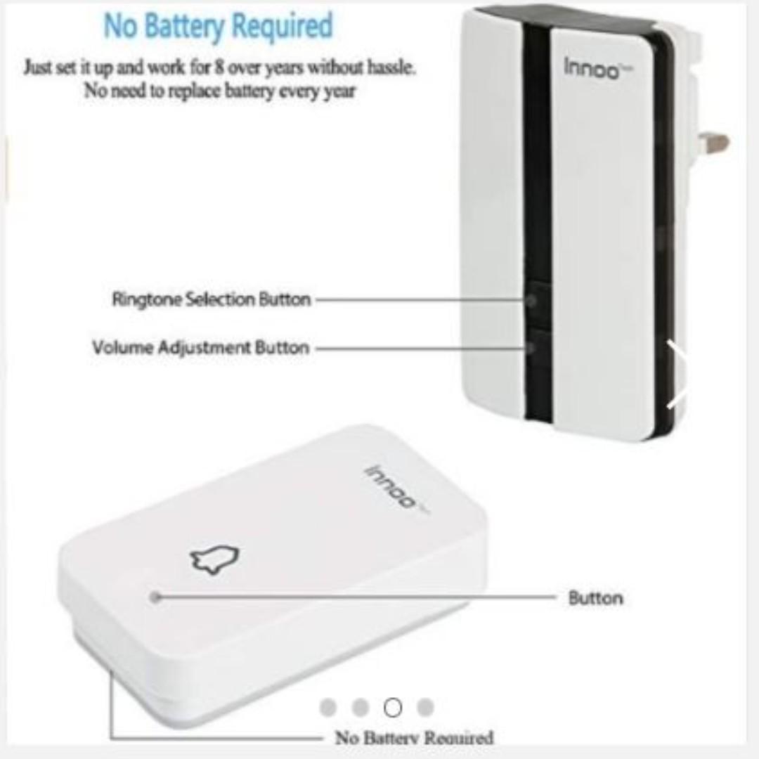No battery Required Wireless Doorbells, Innoo Tech Weatherproof Door ...