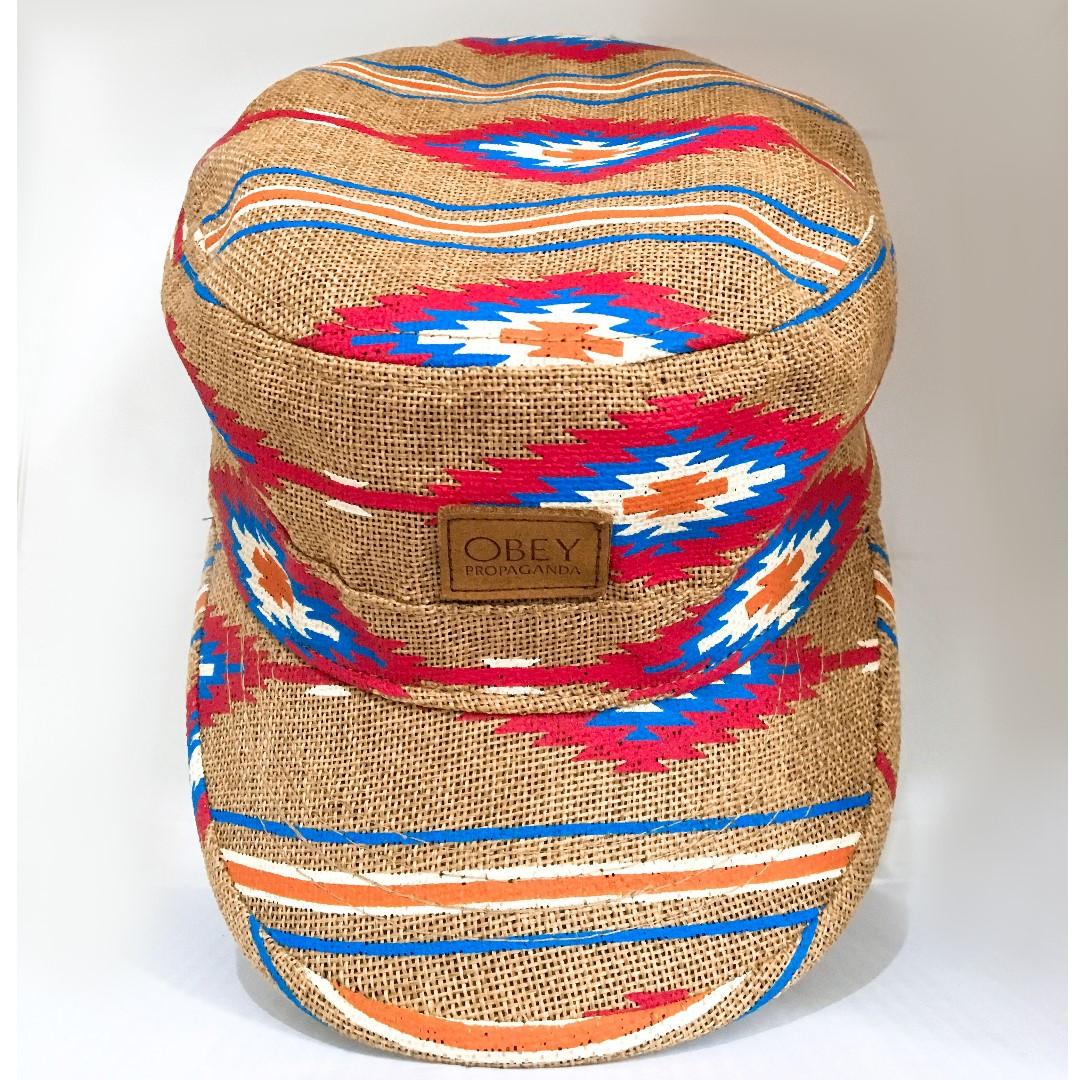Obey Cadet Cap Tribal Design (Topi Kadet Grafis Tribal), Fesyen Pria ...