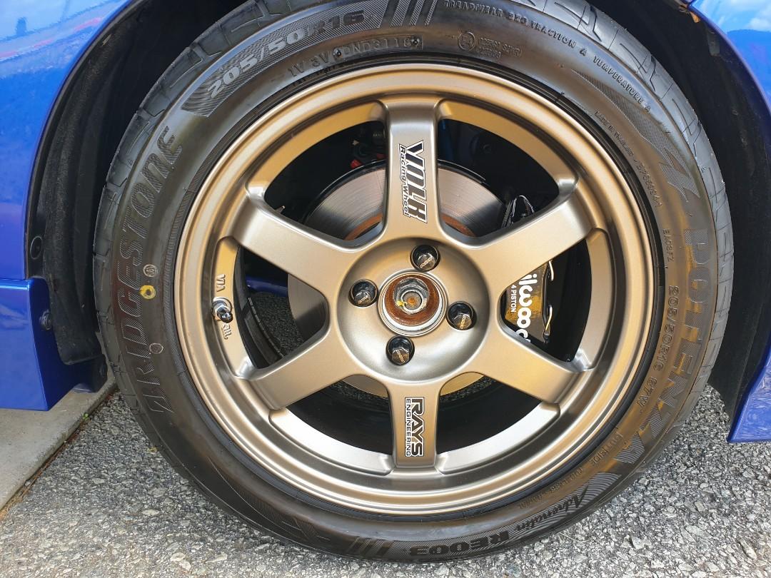 Original 16" VR TE37 Rims only, Car Accessories, Tyres & Rims on Carousell