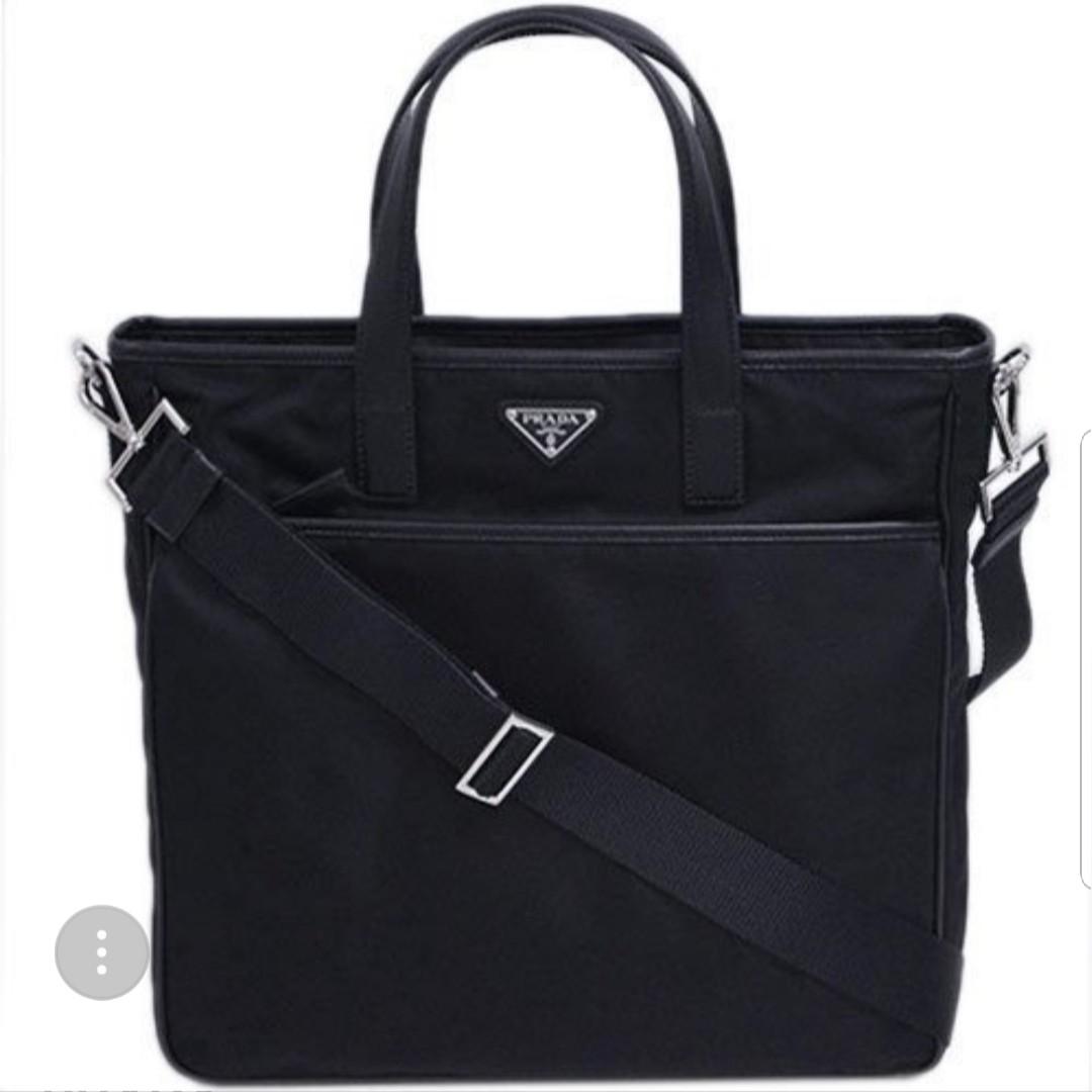 PRADA Unisex Nylon A4 2WAY Plain Totes (2VG033), Men's Fashion, Bags ...