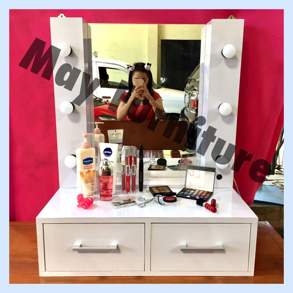 Vanity mirror kaca rias, Properti, Dijual di Carousell