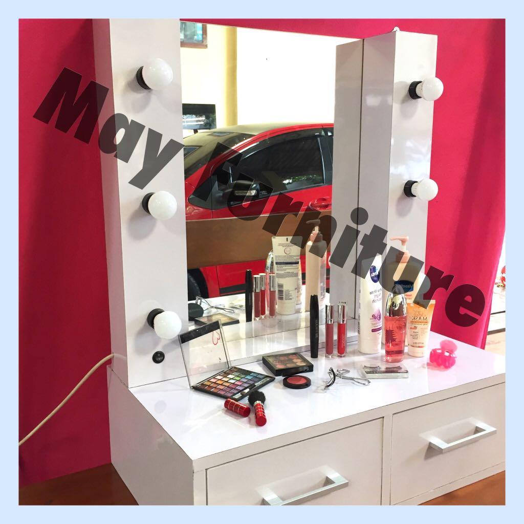 Vanity mirror kaca rias, Properti, Dijual di Carousell