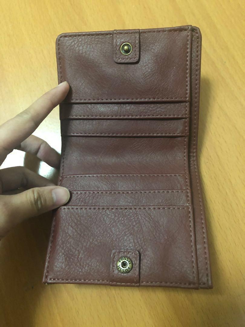 Authentic Fossil Caroline RFID Mini Wallet Bifold, Women's Fashion ...