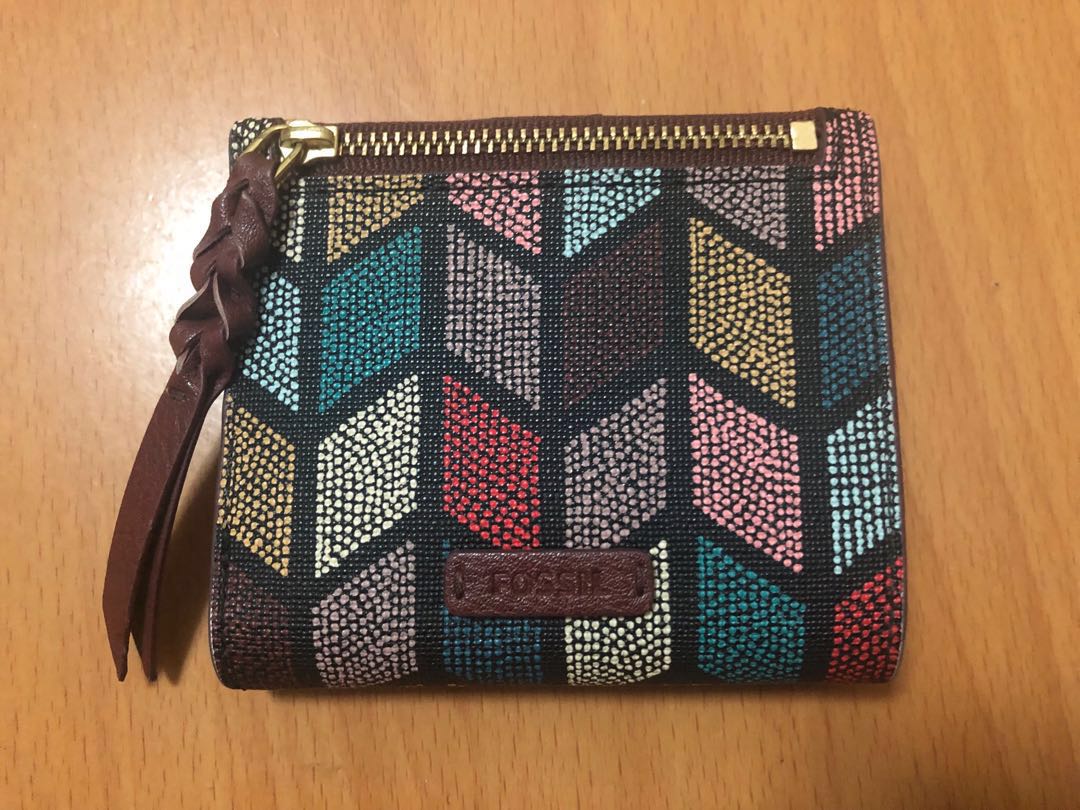 Authentic Fossil Caroline RFID Mini Wallet Bifold, Women's Fashion ...