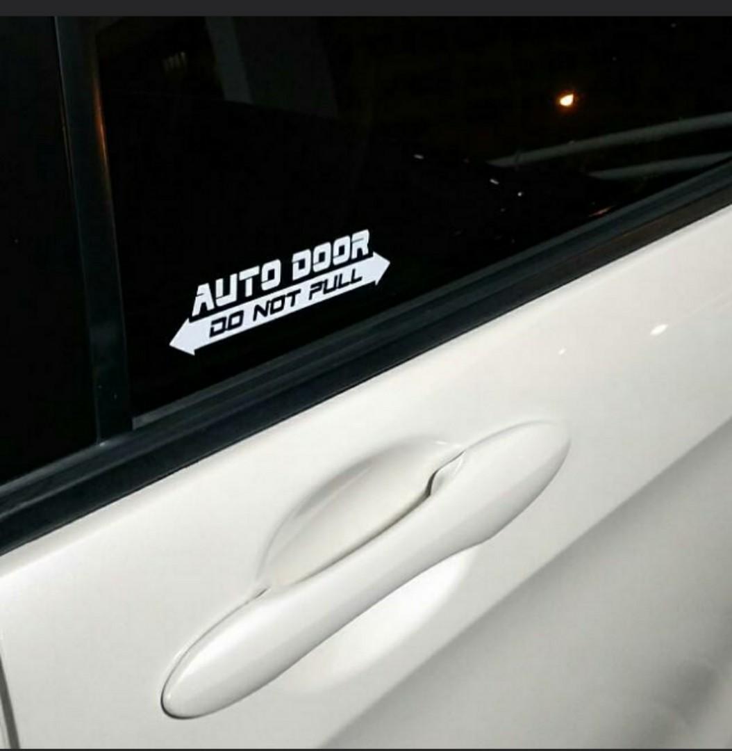 Auto / Manual Door Stickers *do not pull, slide to open sticker*, Car ...