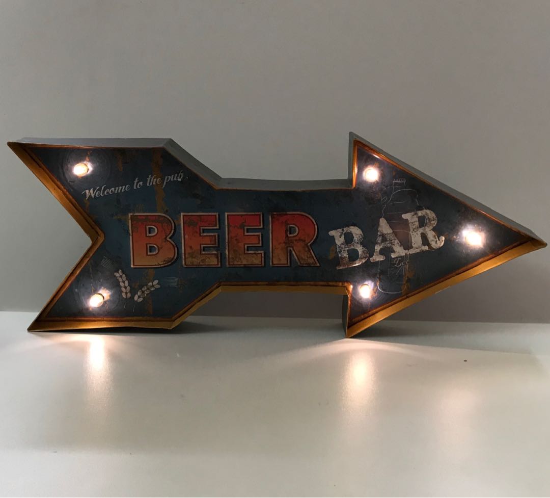 Beer bar marquee, Furniture & Home Living, Home Decor, Other Home Decor ...
