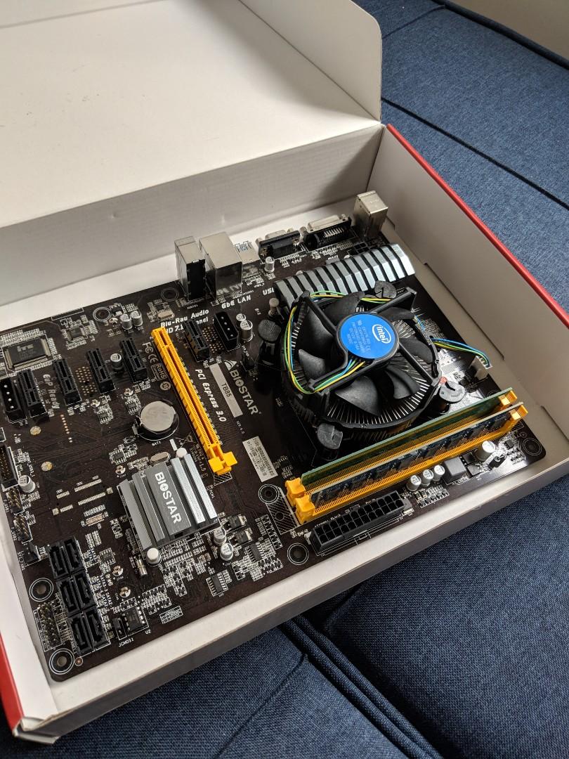 BIOSTAR TB85 Motherboard(with CPU, CPU FAM, RAM, Power Switch ...