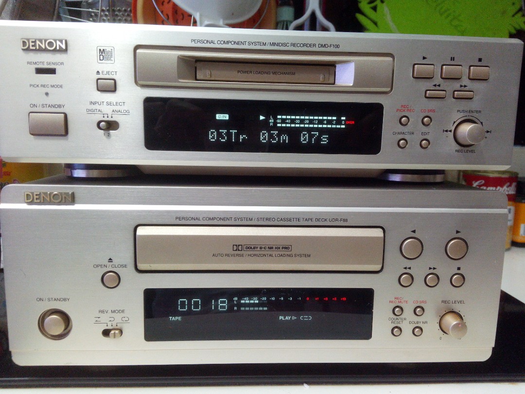 Denon minidisc recorder dmd f100 及 stereo cassette tape deck udr f88 in ...