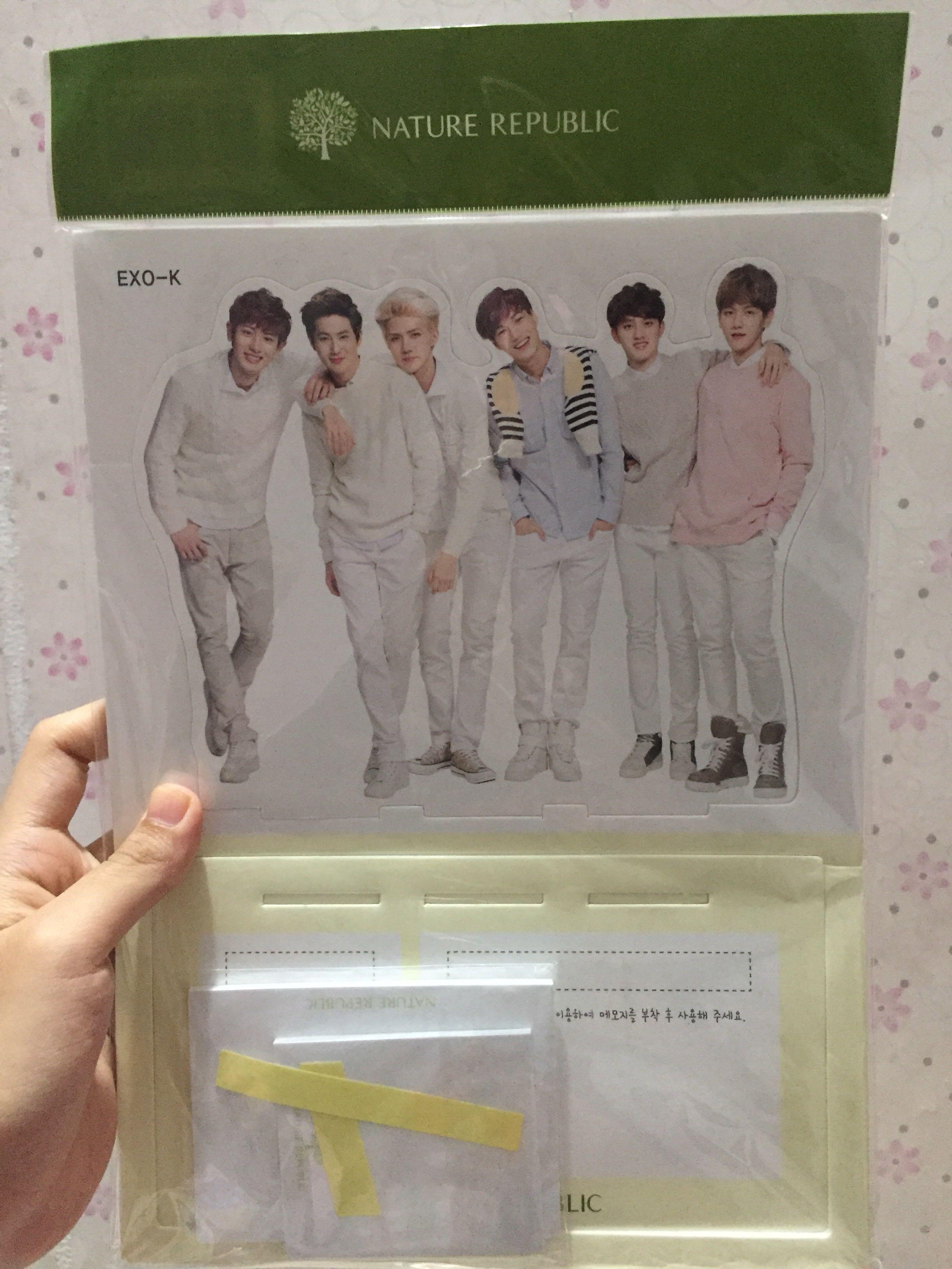 EXO Nature Republic standee + sticky notes + photocards, Hobbies & Toys ...