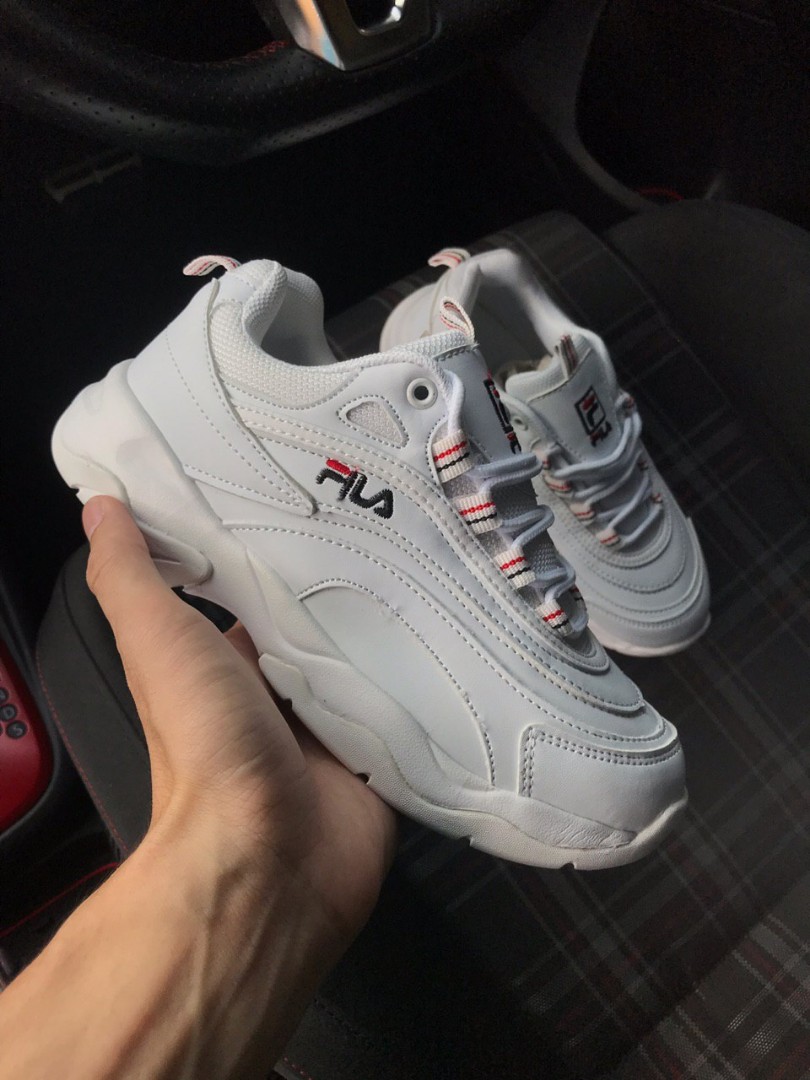FILA RAY x FOLDER ALL WHITE, Men's Fashion, Footwear, Sneakers on Carousell