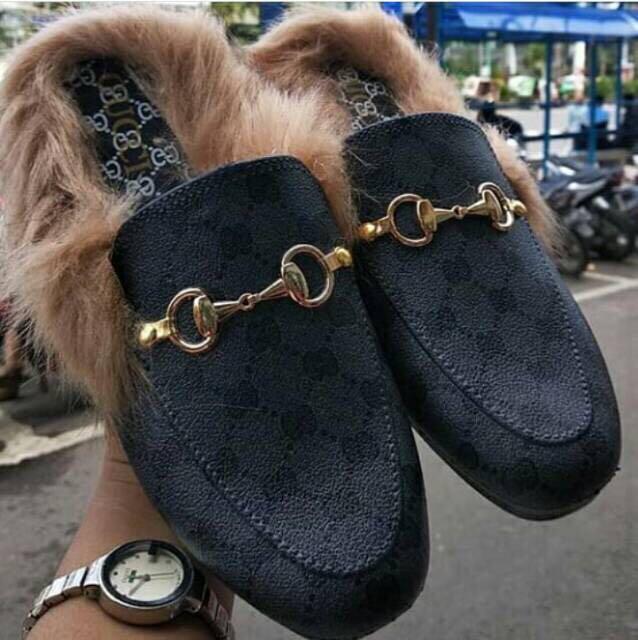Flatshoes gucci bulu - Import Heels 4cm, Fesyen Wanita, Sepatu di Carousell