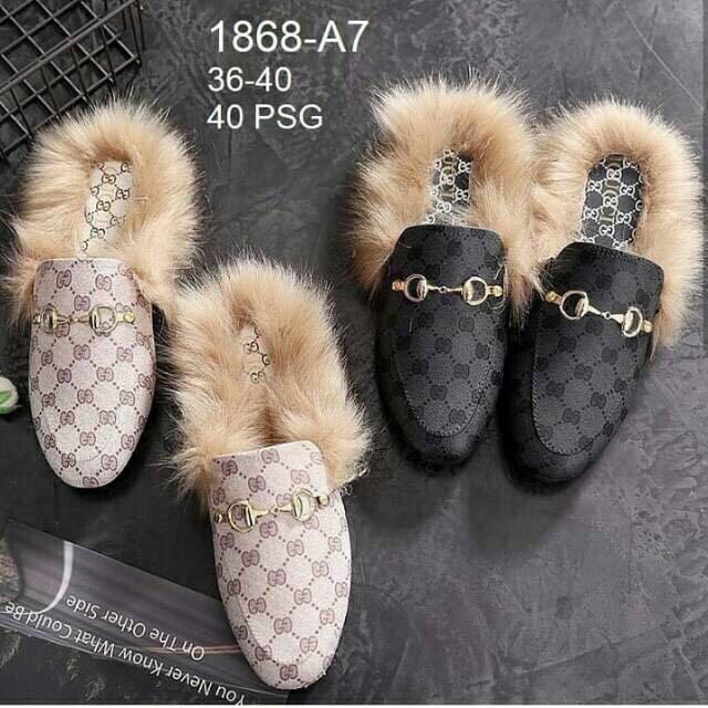 Flatshoes gucci bulu - Import Heels 4cm, Fesyen Wanita, Sepatu di Carousell