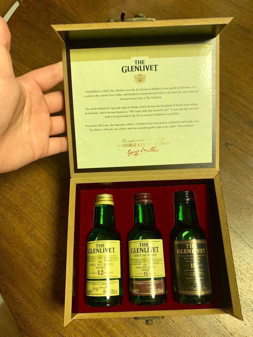 Glenlivet miniature set., Food & Drinks, Alcoholic Beverages on Carousell