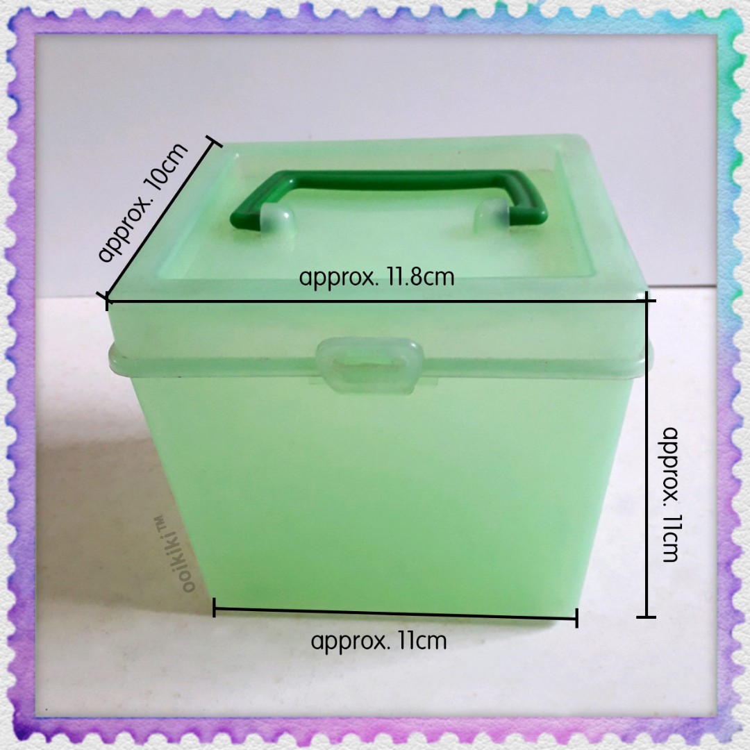 Green Plastic Storage Container Coin Box with handle & lock, Hobbies ...