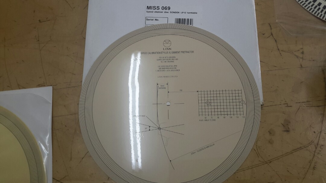 Linn Sondek speed calibration protractor disc for turntable, Vintage ...