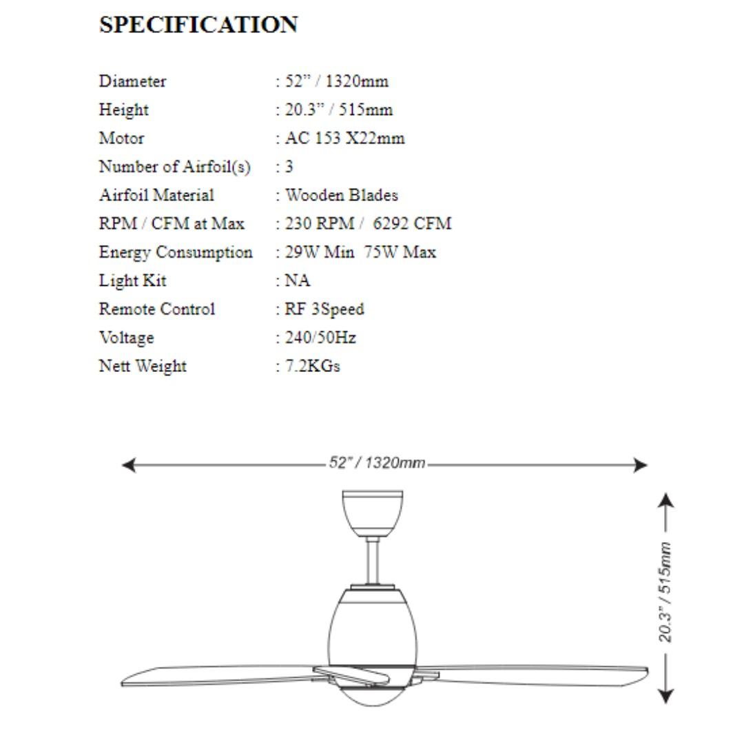 NSB OMEGA FAN BLACK MAHOGANY, Furniture & Home Living, Home Decor ...