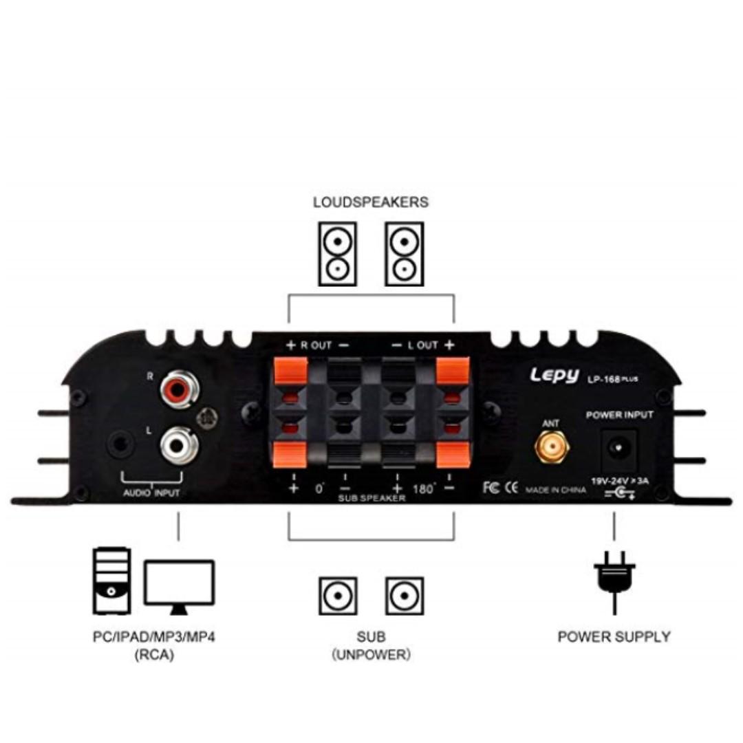 P14 Lepy LP-168 Plus Bluetooth 2.1 Channel IR 2x 45W 1x 68W Hi-Fi ...
