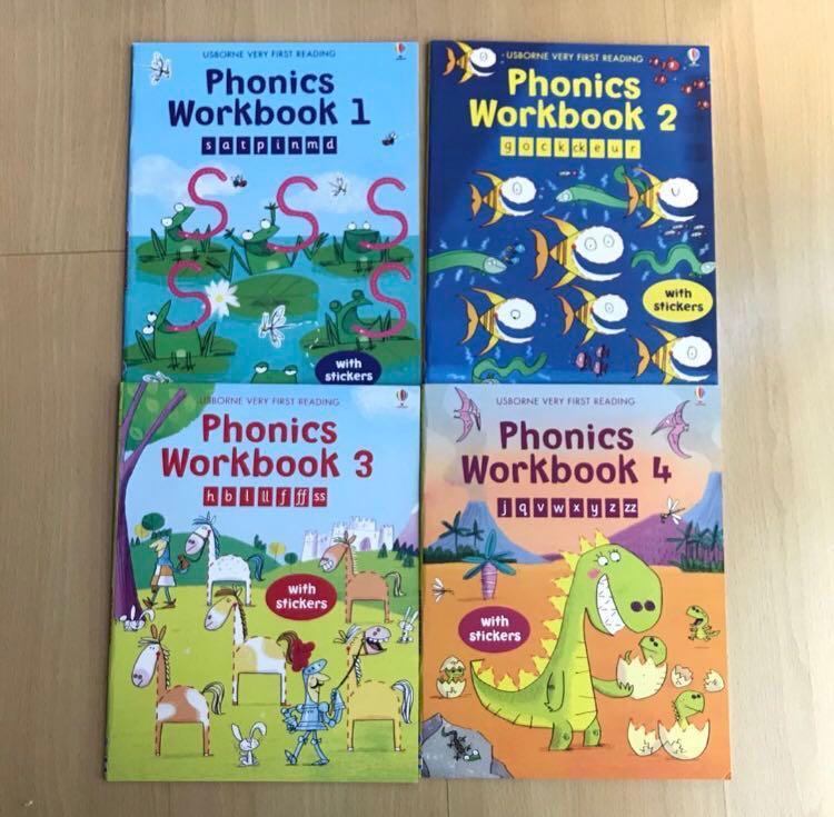 Usborne Phonics Workbook (Level 1-4), Hobbies & Toys, Books & Magazines ...