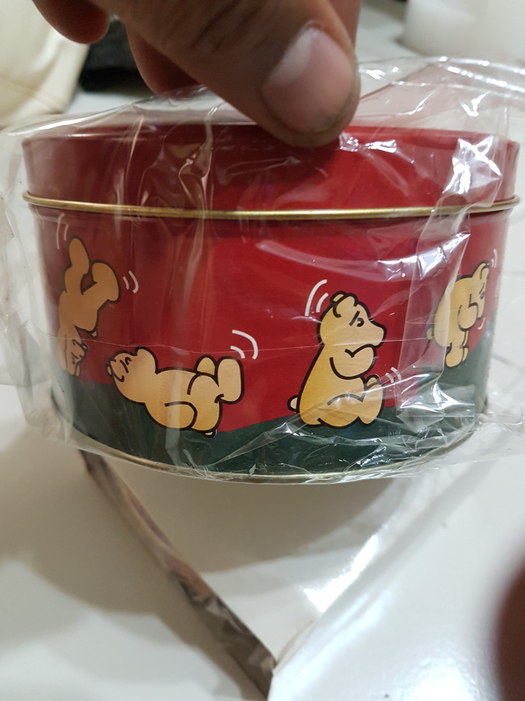 Cartoon tin container, Everything Else on Carousell
