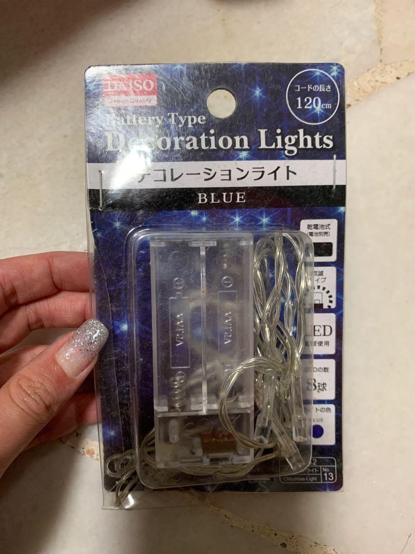 Daiso blue decorative lights 120cm, Babies & Kids, Baby Nursery & Kids ...