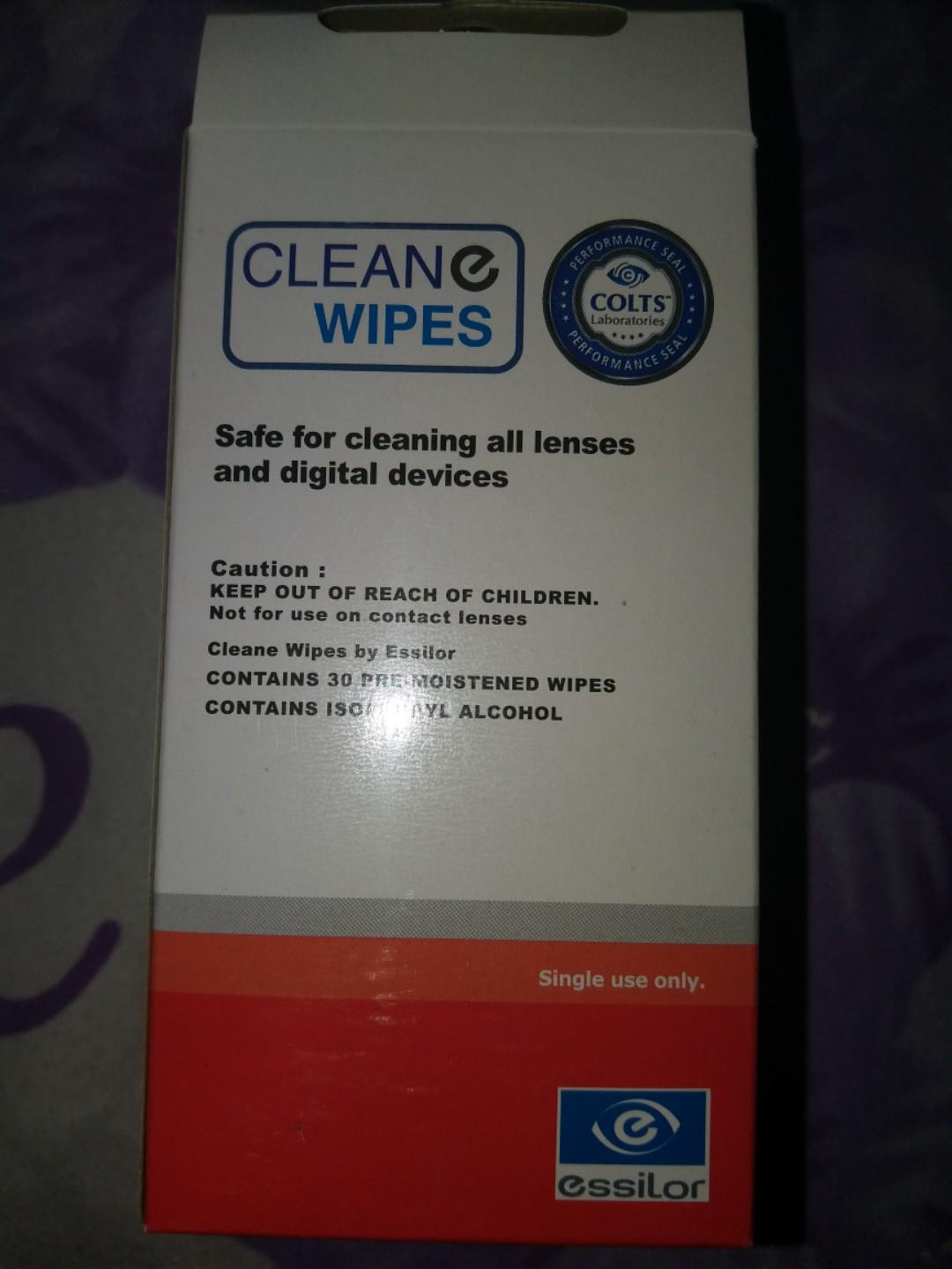 Essilor cleansing wipes / clean wipes, Everything Else on Carousell