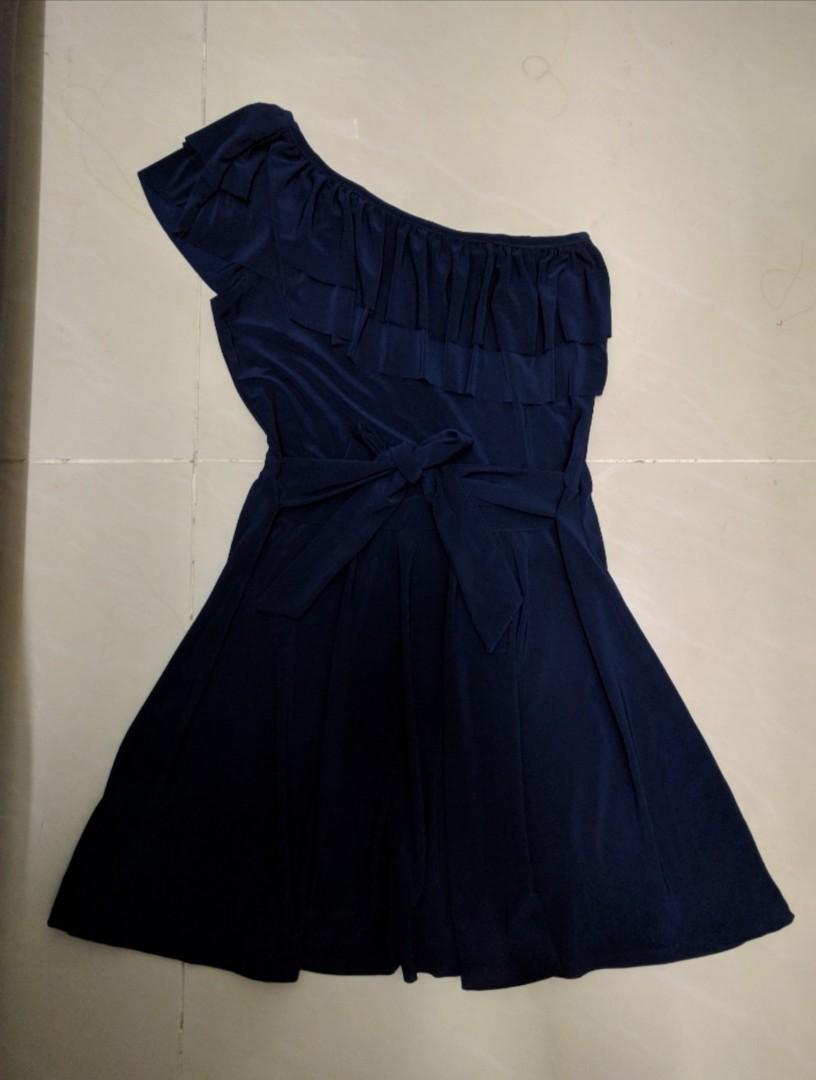 Navy blue toga dress, Women's Fashion, Dresses & Sets, Jumpsuits on ...