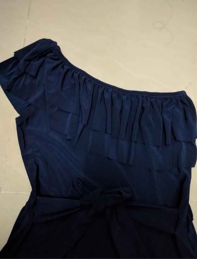 Navy blue toga dress, Women's Fashion, Dresses & Sets, Jumpsuits on ...