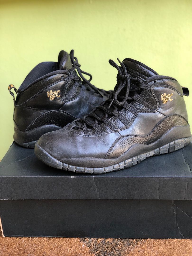 Nike Men’s Air Jordan 10 X New York City NYC Triple Black Basketball ...
