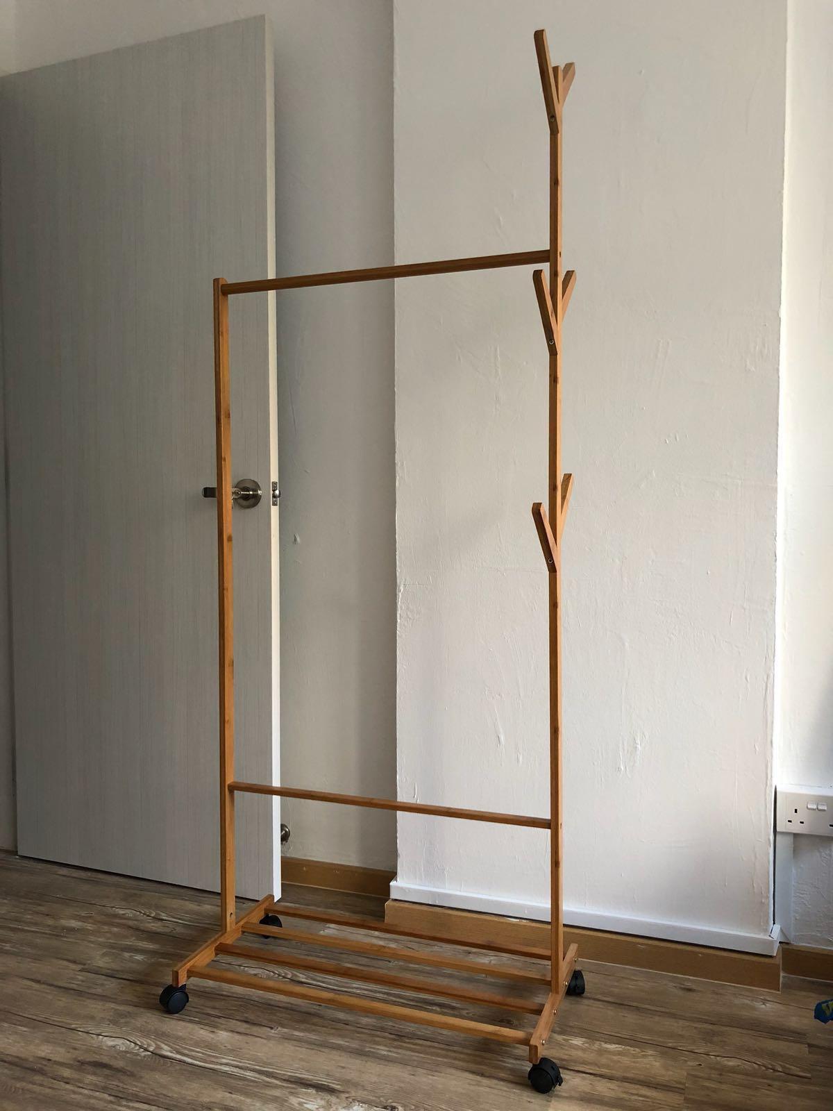 PO Simple Clothes Hanger with Shoe Rack, Furniture & Home Living, Home ...