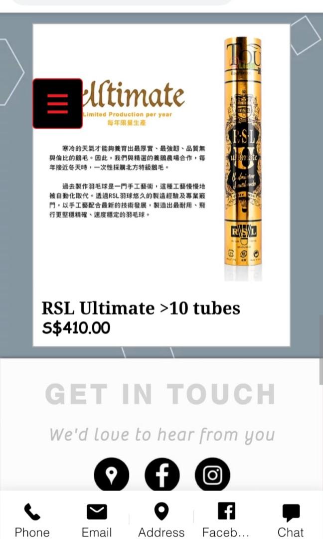 RSL ULTIMATE, RSL SUPREME, RSL CLASSIC SHUTTLES, Sports Equipment ...