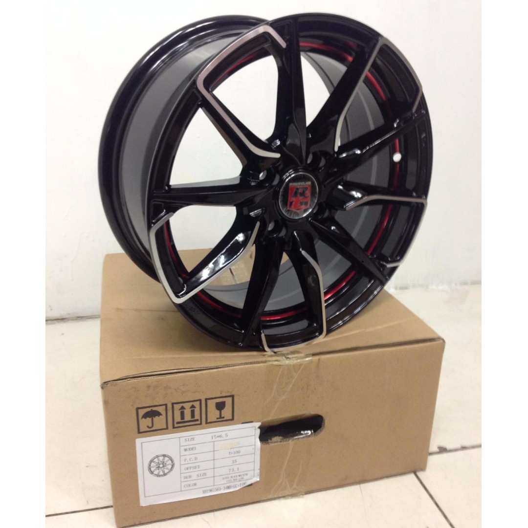 15" Brand New Sports Rims 4X100 (SR1588), Car Accessories, Tyres & Rims ...