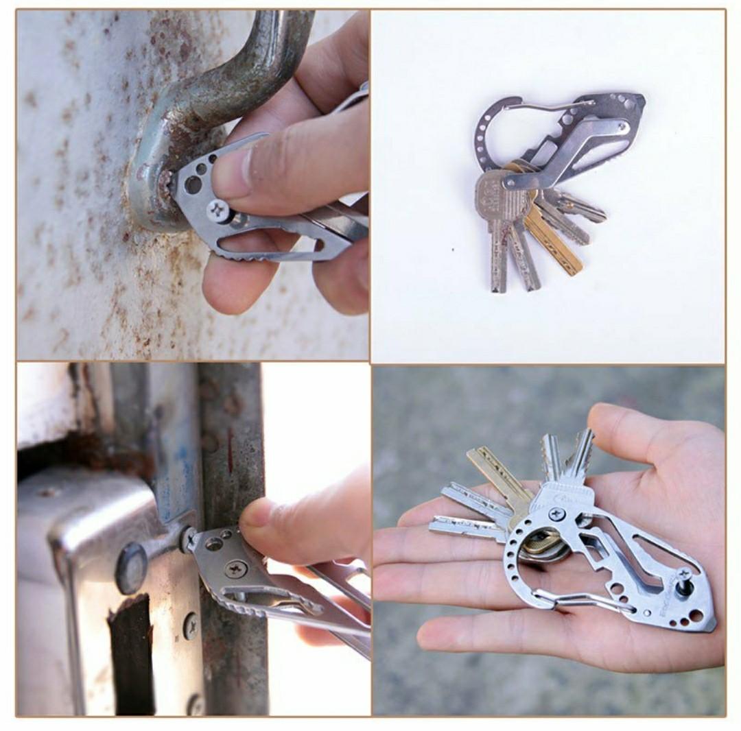 [ High Positive Rating ] EDC Gear Key Holder Carabiner Stainless steel ...