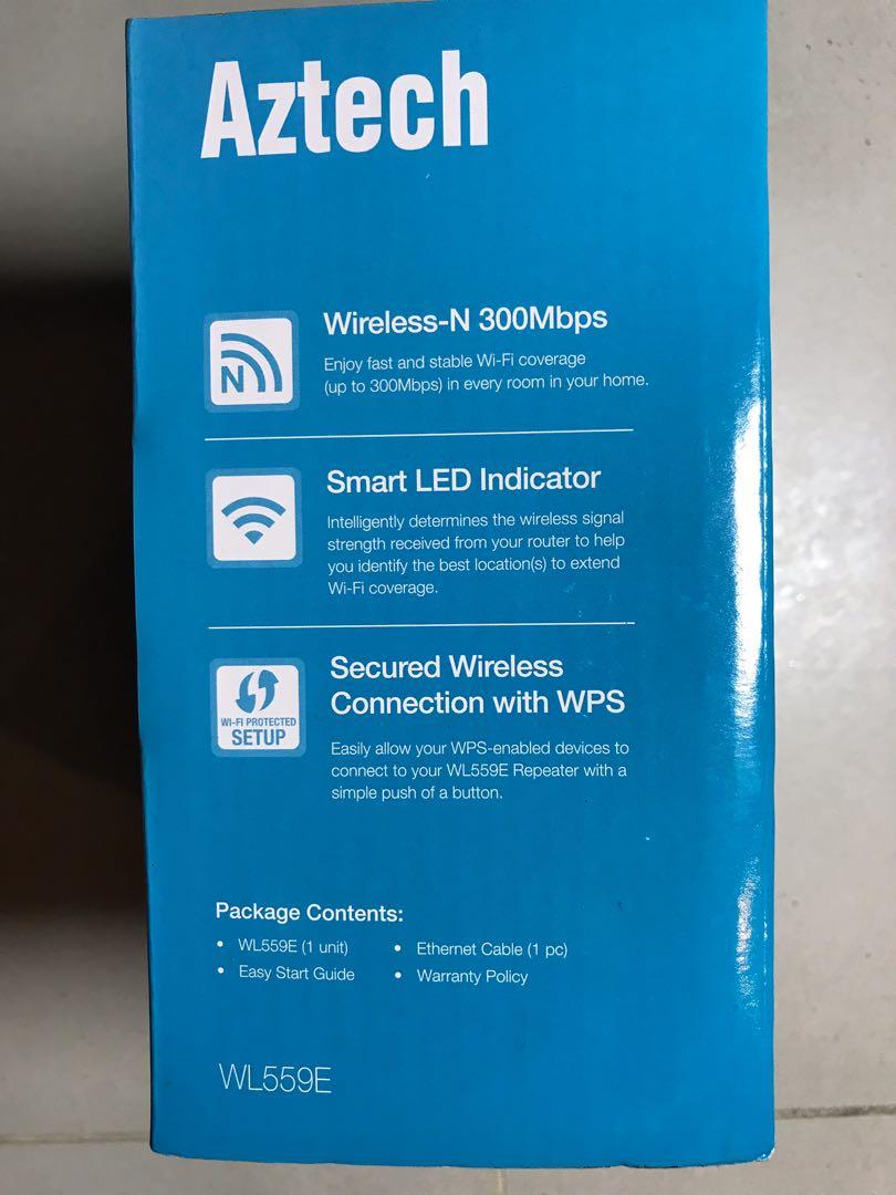 AZTECH Extended wireless WI-FI repeater, Computers & Tech, Parts ...