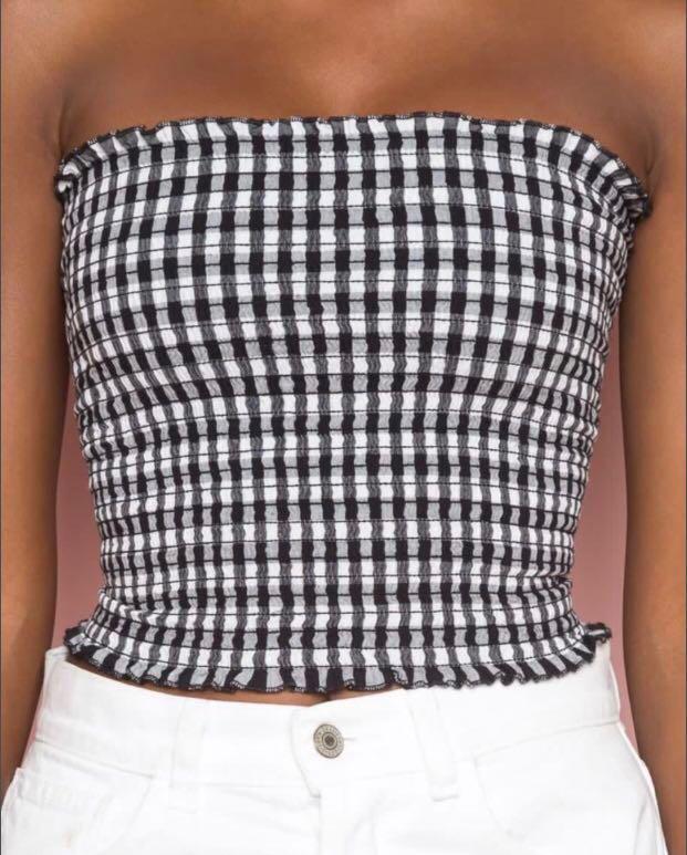 Authentic Brandy Melville Cleo gingham/checkered tube top, Women's ...