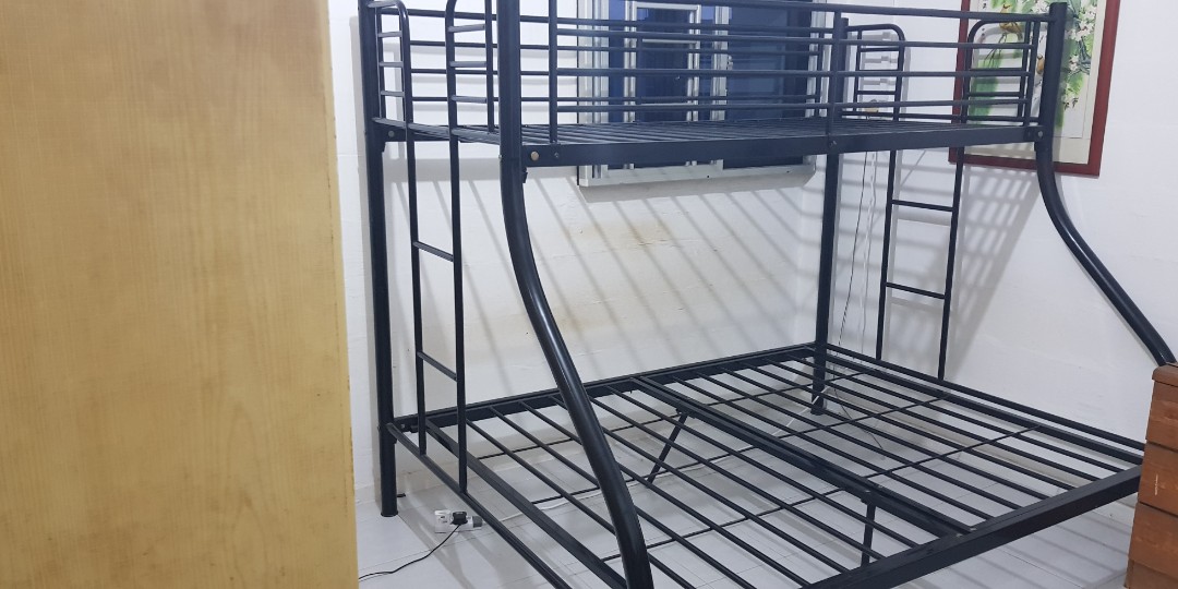 Double decker bed frame, Furniture & Home Living, Home Decor, Frames ...