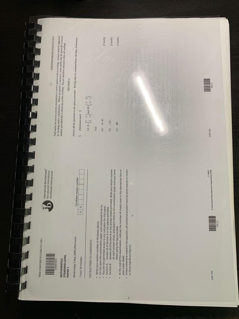 IB diploma SL MATH papers May 2008-May 2016 + markscheme, Hobbies ...