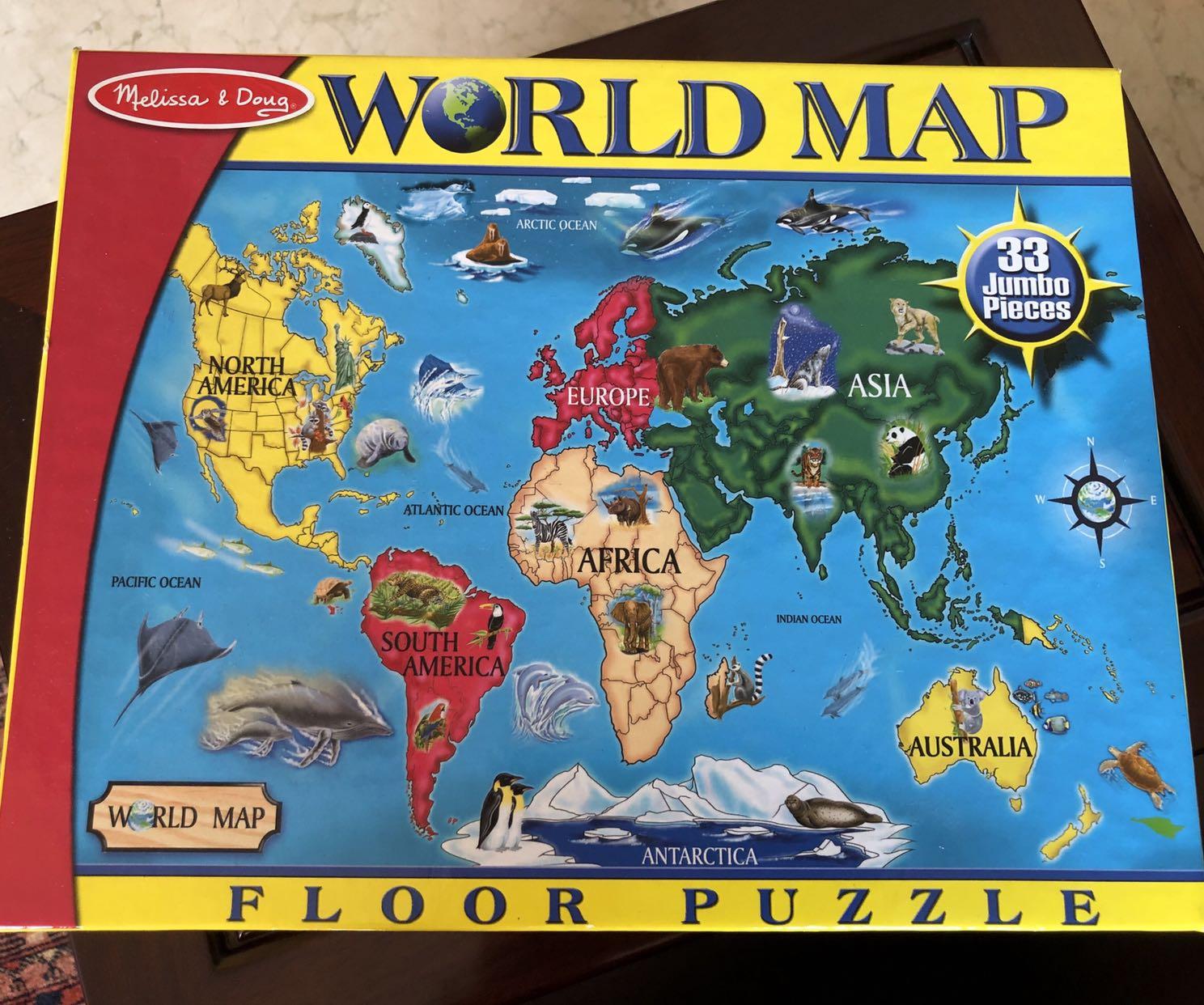 Melissa & Doug World Map Puzzle - age 6+, Hobbies & Toys, Toys & Games ...