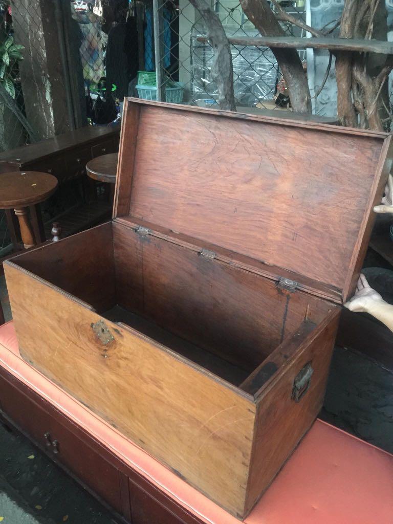 Traditional baul or wood chest, Furniture & Home Living, Kitchenware ...