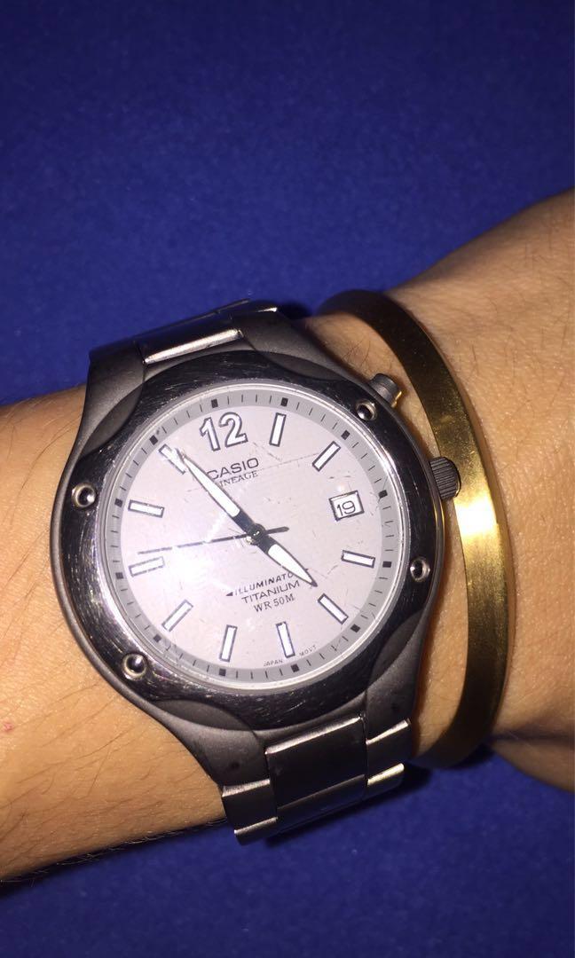 USED CASIO LINEAGE TITANIUM WATCH, Men's Fashion, Watches & Accessories ...
