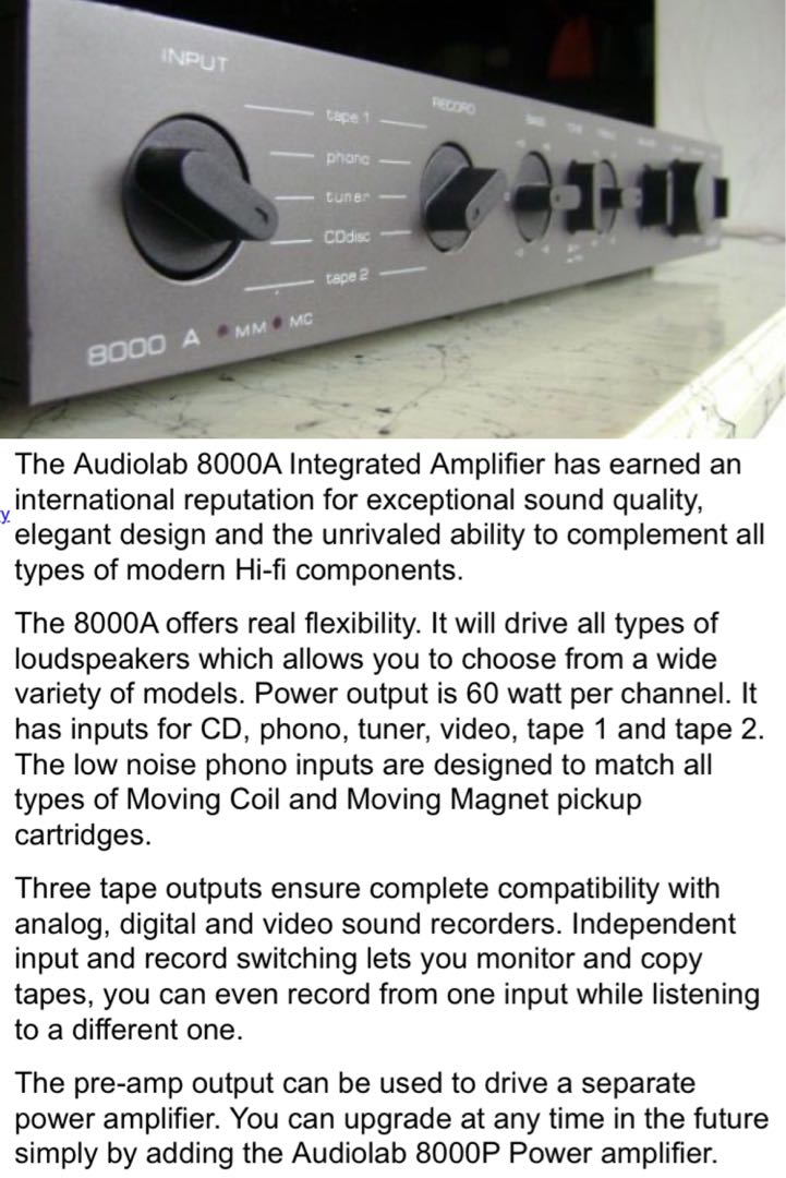 Audiolab 8000A Amplifier, Audio, Soundbars, Speakers & Amplifiers on ...