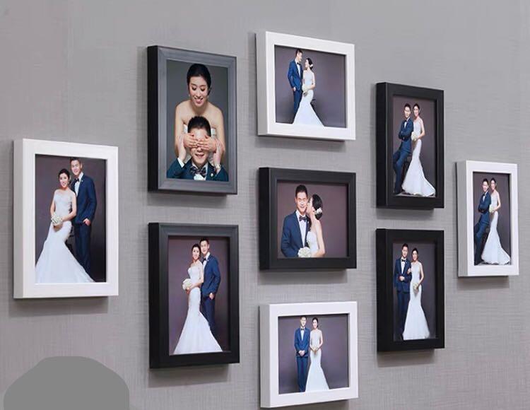 Black and White Wooden Photo Frames Wall Set, Furniture & Home Living ...