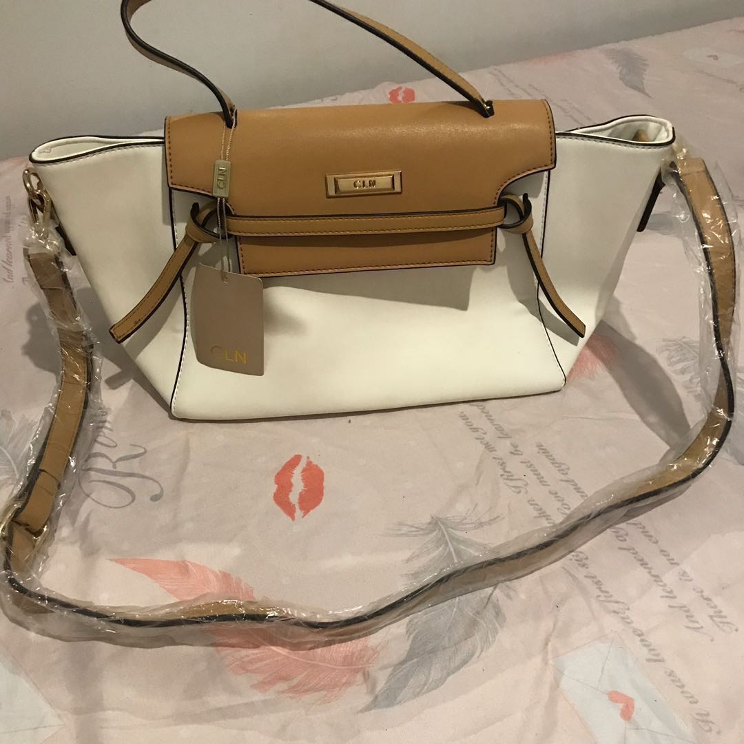 CLN White/tan bag, Women's Fashion, Bags & Wallets, Cross-body Bags on ...