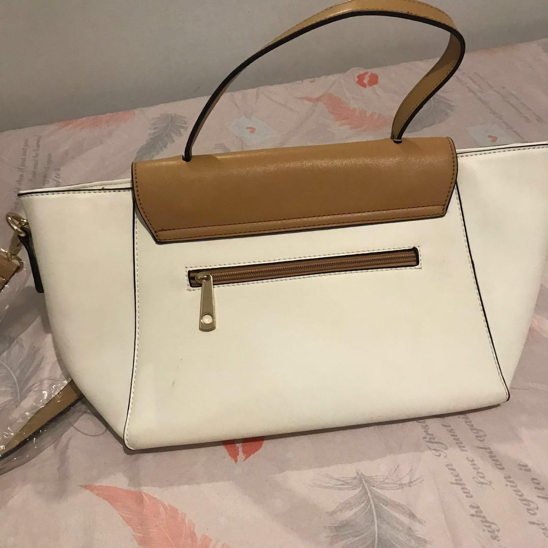 CLN White/tan bag, Women's Fashion, Bags & Wallets, Cross-body Bags on ...