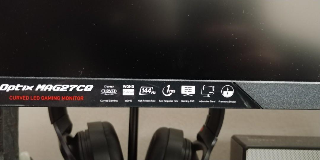 MSI Optix MAG27CQ (WQHD) 1440p -- 144hz 27" Curve panel, Electronics ...