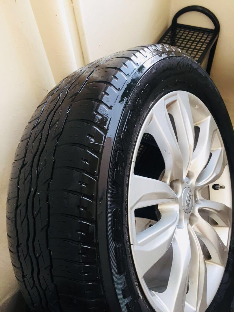 Original tyres and rims, Car Accessories, Tyres & Rims on Carousell