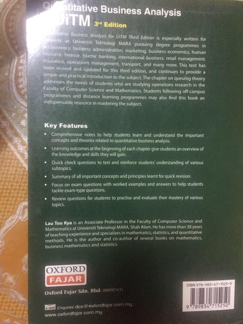 Quantitative business analysis for Uitm, Hobbies & Toys, Books ...