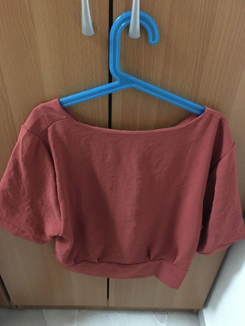 Rust colour top, Women's Fashion, Tops, Blouses on Carousell