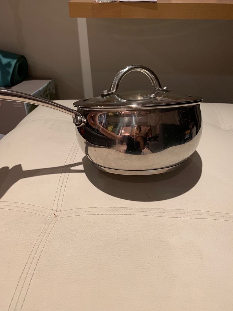 Stainless steel saucepan big with lid, Furniture & Home Living ...